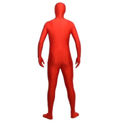 Unisex Spandex Zentai Suits Stretch Second Skin Bodysuit Orange Red