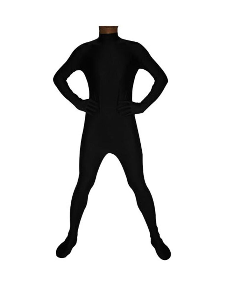 Unisex Spandex Zentai Suits Stretch Second Skin Bodysuit No Mask Black